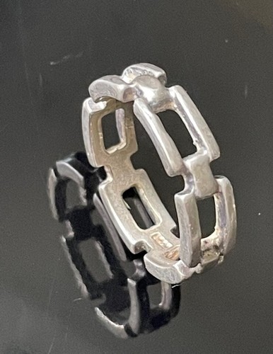 925 STERLING SILVER CHAIN DESIGN BAND RING SIZE 8 | eBay