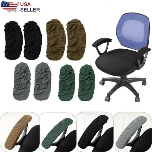 2Pcs Office Chair Armrest Covers Slipcovers Arm Pads Stretch Protector ...