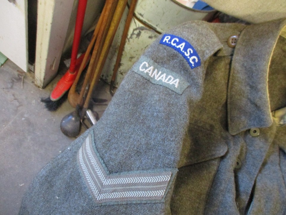 1943 WW2 CANADA ROYAL CANADIAN ARMY SERVICE CORP. BATTLE DRESS CORPORAL ...