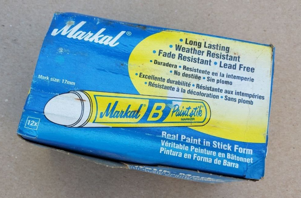 Box of 12 Markal B Red Tire Chalk Crayon Surface Marker Graffiti | eBay