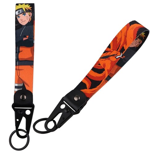 Naruto And Kurama The Nine-Tailed Fox Lanyard Wrist Strap Hook Key Tag ...
