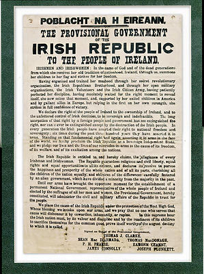 1916 GPO The Proclamation of the Irish Republic A4 1916 Easter Rising ...