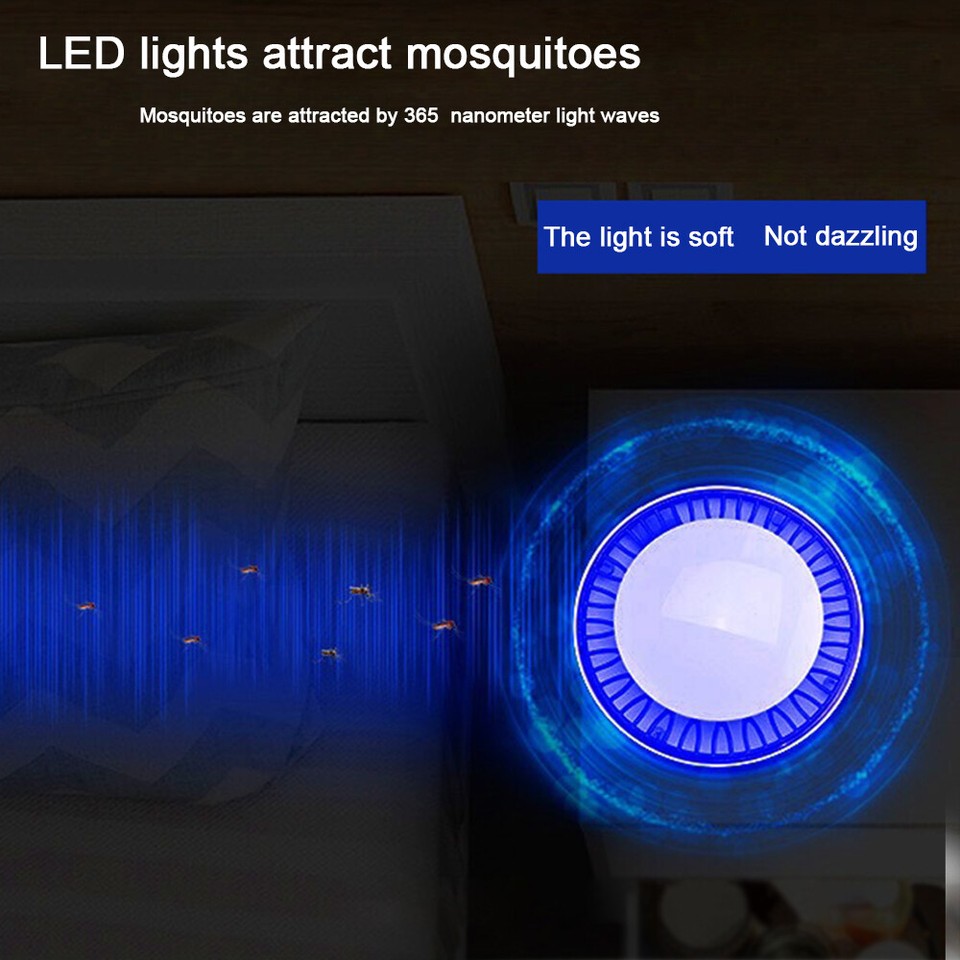 Electric Mosquito Insect Killer/Bug Zapper 360° LED Trap Lamp Strong ...