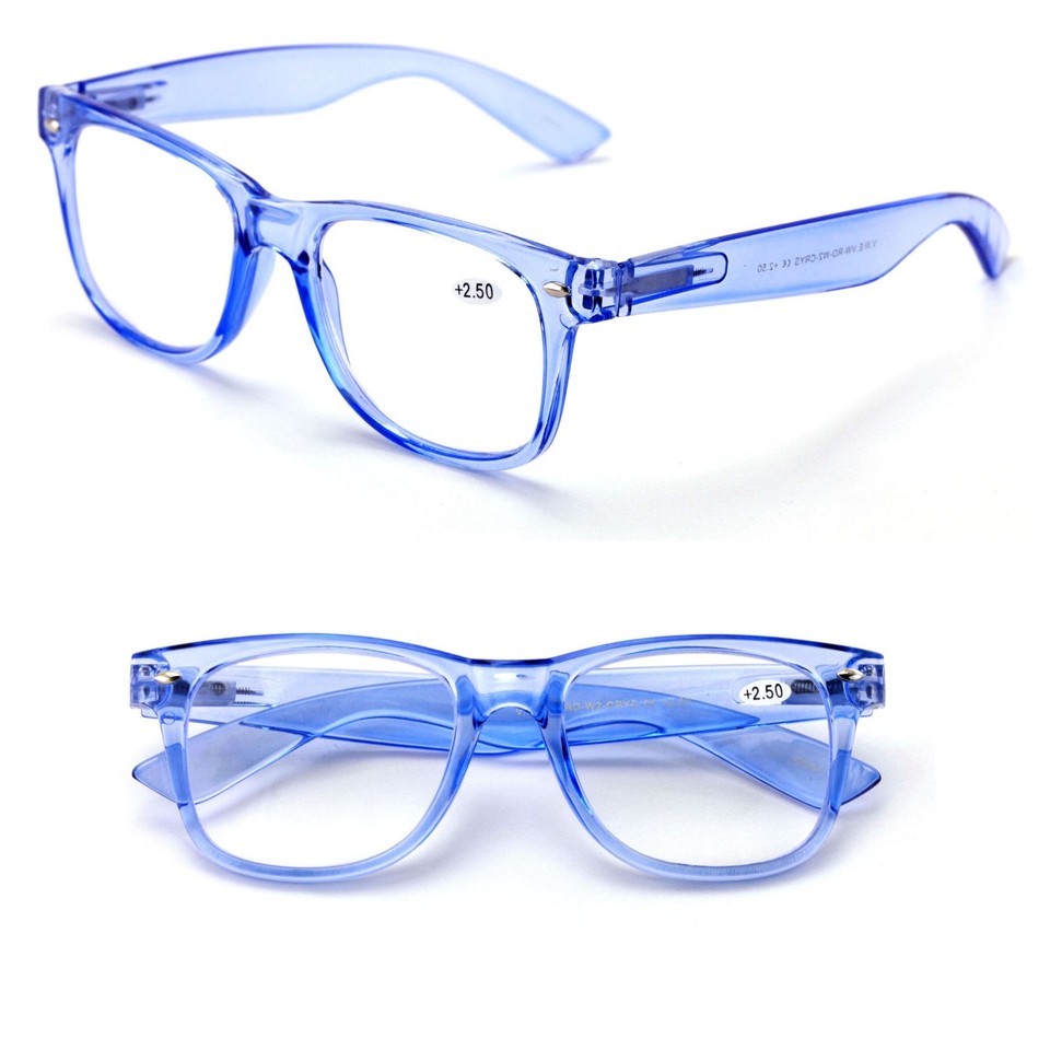 2 Pairs Transparent Neon Classic clear frame reading glasses unisex ...