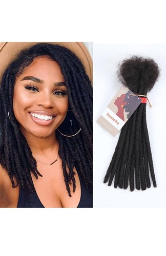 100% Human Hair Locks handmade Dreadlocks 10 Locs Per Bundle 8 “Natural ...