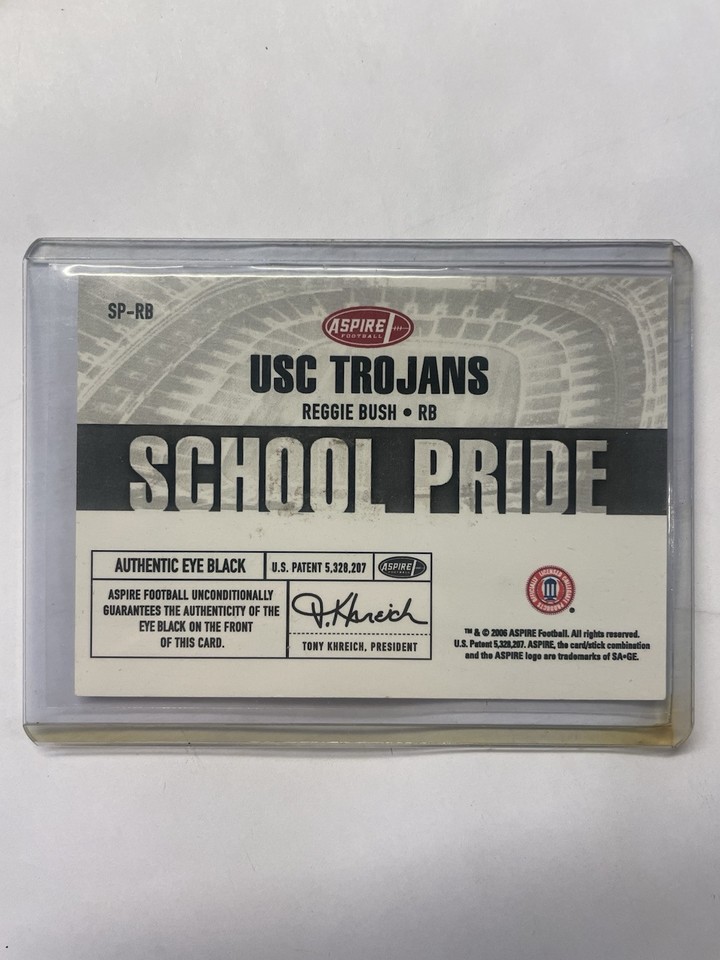 2006 Aspire Reggie Bush Eye Black Authentic 619 USC Saints Heisman rare ...
