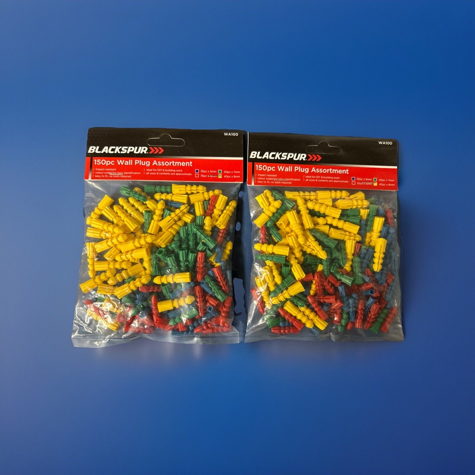 300pc Wall Plugs Assorted Set 5 6 7 8mm Expansion Plug Fixings ...