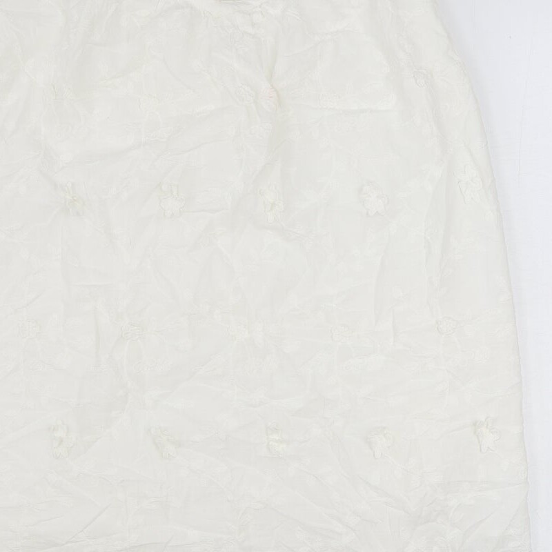 Marks and Spencer Womens White 100% Cotton Mini Size 8 V-Neck Pullover ...