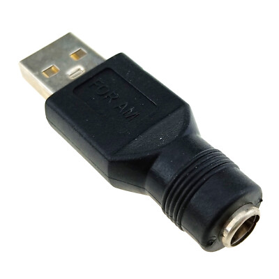 USB Male to DC Female 5.5x2.1mm Power Charging Connector Port Converter ...