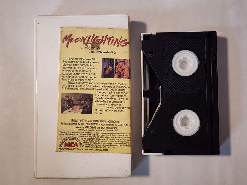 MOONLIGHTING BETA BETAMAX TAPE IN CLAMSHELL CASE JEREMY IRONS MCA VIDEO ...