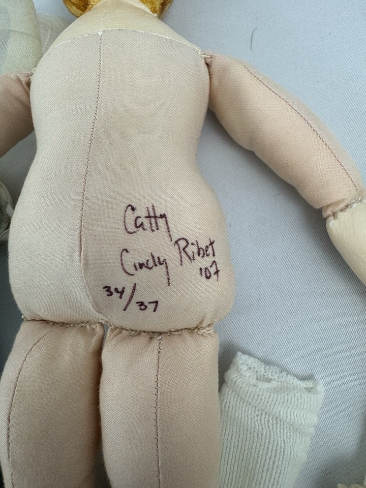 Cindy Ribet Maggie Bessie Style 10 1/2” Moravian Cloth Doll Catty White ...
