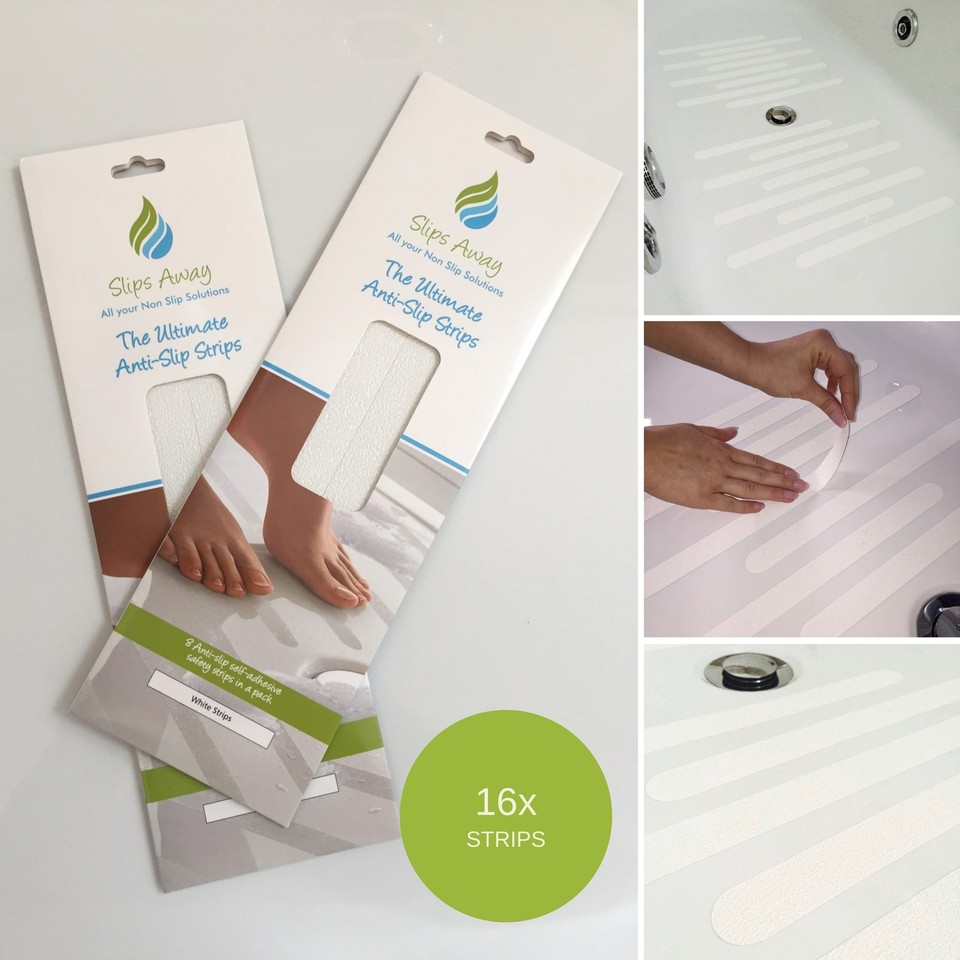 NON SLIP BATH MAT SHOWER TRAY SAFETY STRONG GRIP STICKERS NON RUBBER ...