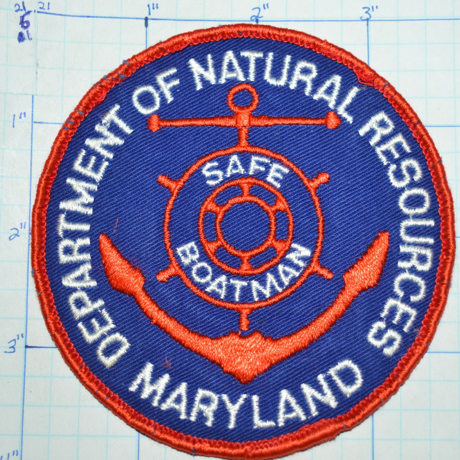 MARYLAND DEPT OF NATURAL RESOURCES SAFE BOATMAN VINTAGE PATCH | eBay