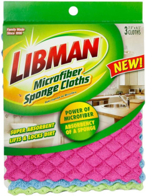 Libman 2103 Microfiber Sponge Cloth with Microfiber and Sponge Layers ...