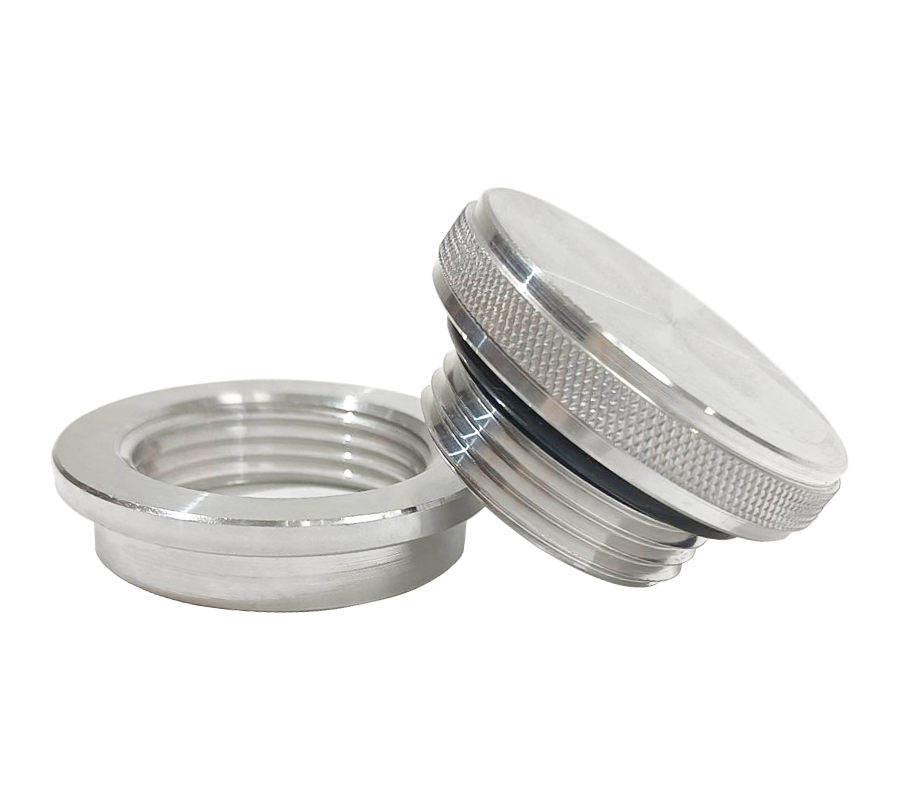 Aluminum Filler Neck Weld On Bung Screw Cap Small CNC Gas Oil Tank ...
