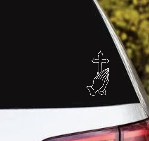 Jesus Cross White Sticker Catholic Christian Religious Car Decal For ...