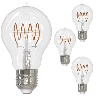 Diodesy 4PK LED Curved Light Bulb All Dimmer, 4.5W, 25W, E26, 2100K ...