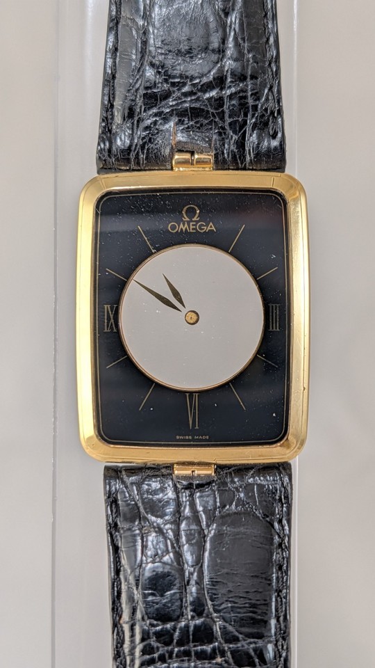 RARE OMEGA LA MAGIQUE SCARFACE 18K YELLOW GOLD QUARTZ WATCH 191.8523 | eBay