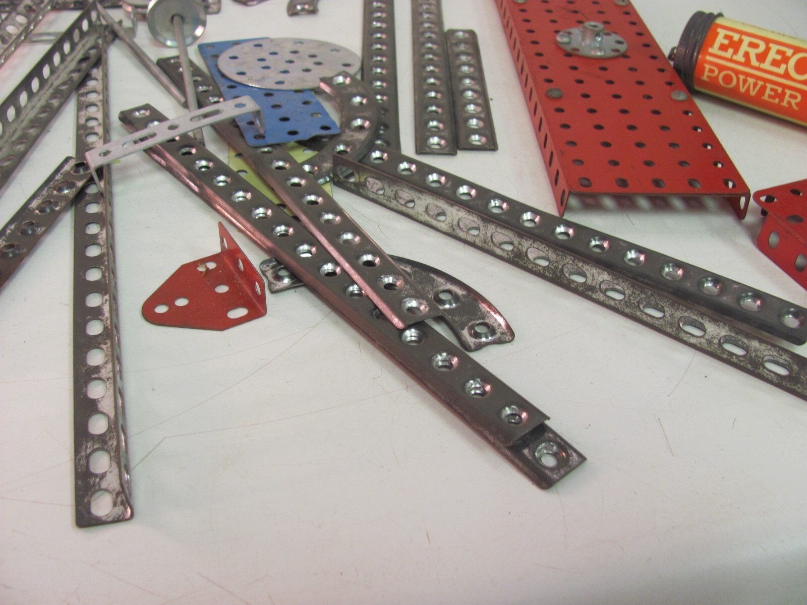 Vintage 1960's Gilbert Industries Erector Set Parts Red Silver w/ Power ...
