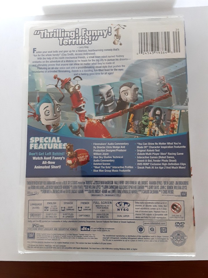 Robots (DVD, 2005, Full-Screen Edition) Brand New 24543193845| eBay