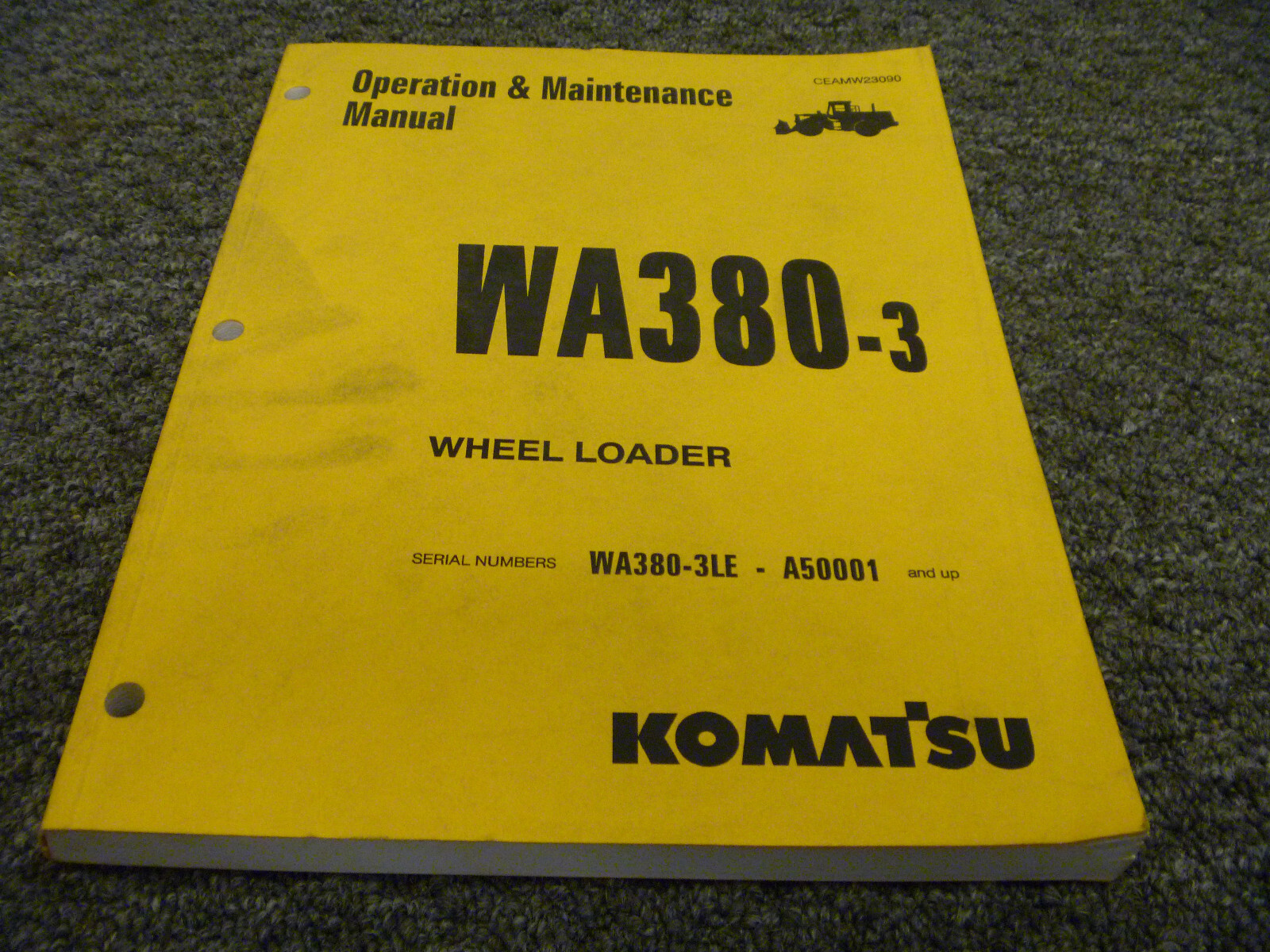 Komatsu WA380-3 WA380-3LE Wheel Loader Operator Maintenance Manual ...