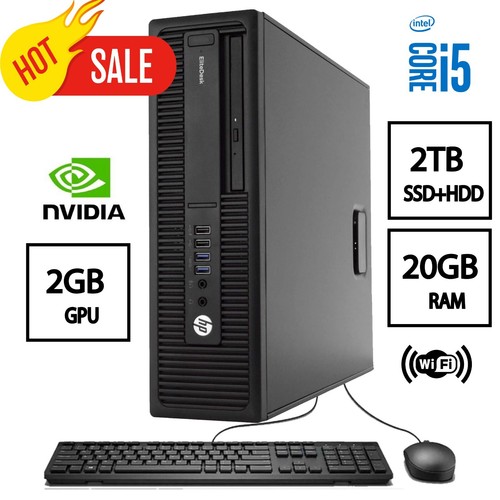 HP Desktop Computer Win11 RAM 20GB 2TB SSD+HDD NVIDIA GPU 2GB WiFi FAST ...
