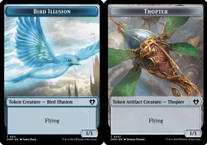 1x Bird Illusion (11) // Thopter (47) Token - Foil MTG Commander ...