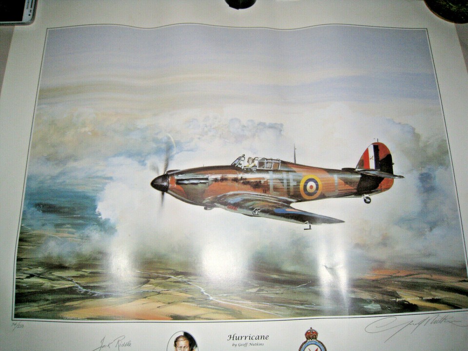 Print Hurricane Geoff Nutkins Signed Artist And Pilot Jack Riddle 601 ...