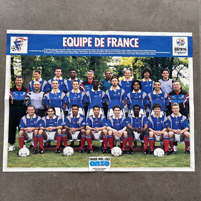 POSTER ONZE MONDIAL FRANCE 🇫🇷 Euro 1996 FFF ZIDANE ROOKIE DESCHAMPS ...