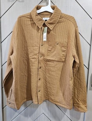Men's Quilted Knit Shirt Jacket Goodfellow & Co Brown XL | eBay