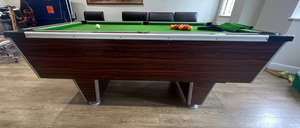 7ft x 4ft Mahogany with Green baize Slate super league Pool table | eBay UK