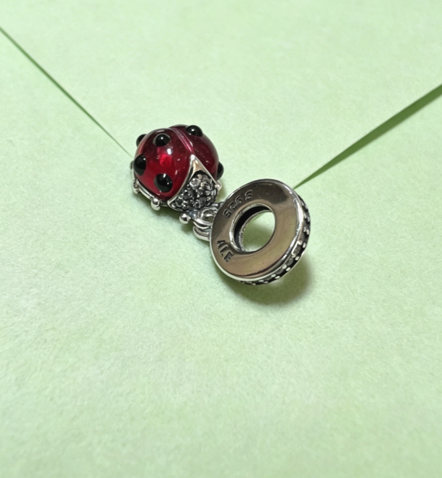 Pandora S925 ALE Red Ladybird Ladybug Dangle Silver Charm Bead | eBay