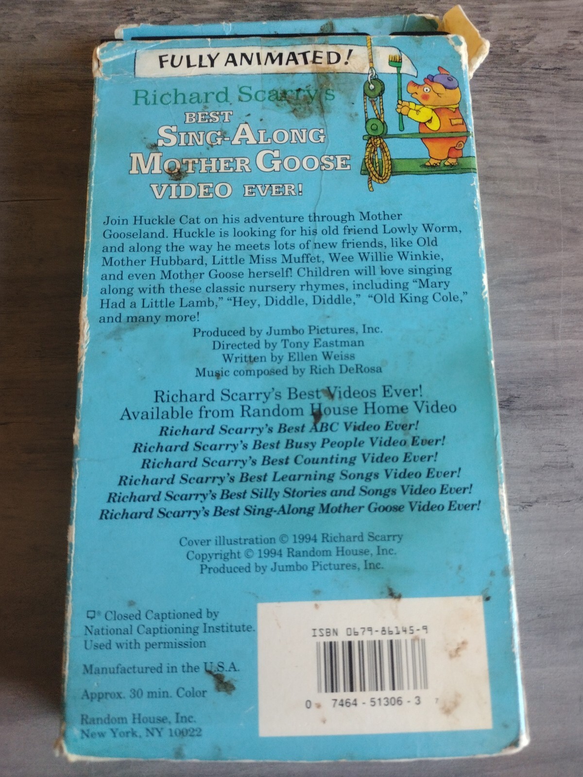 Richard Scarry's Best Sing-Along Mother Goose Video Ever! (VHS, 1994 ...