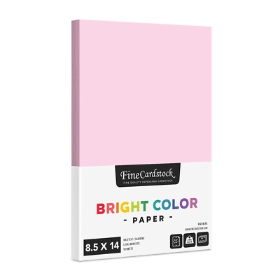 8.5 x 14 Ultra Pink Bright Color Paper, Legal Size, 24lb Bond (90gsm ...