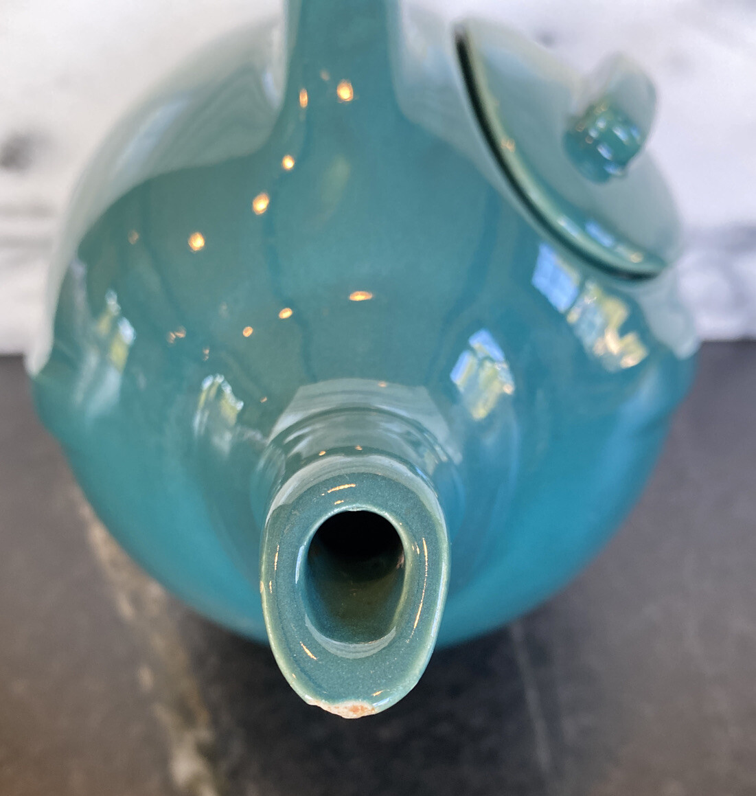 Antique Vintage? Hall Football Teapot *As Found* Teal Blue Green | eBay