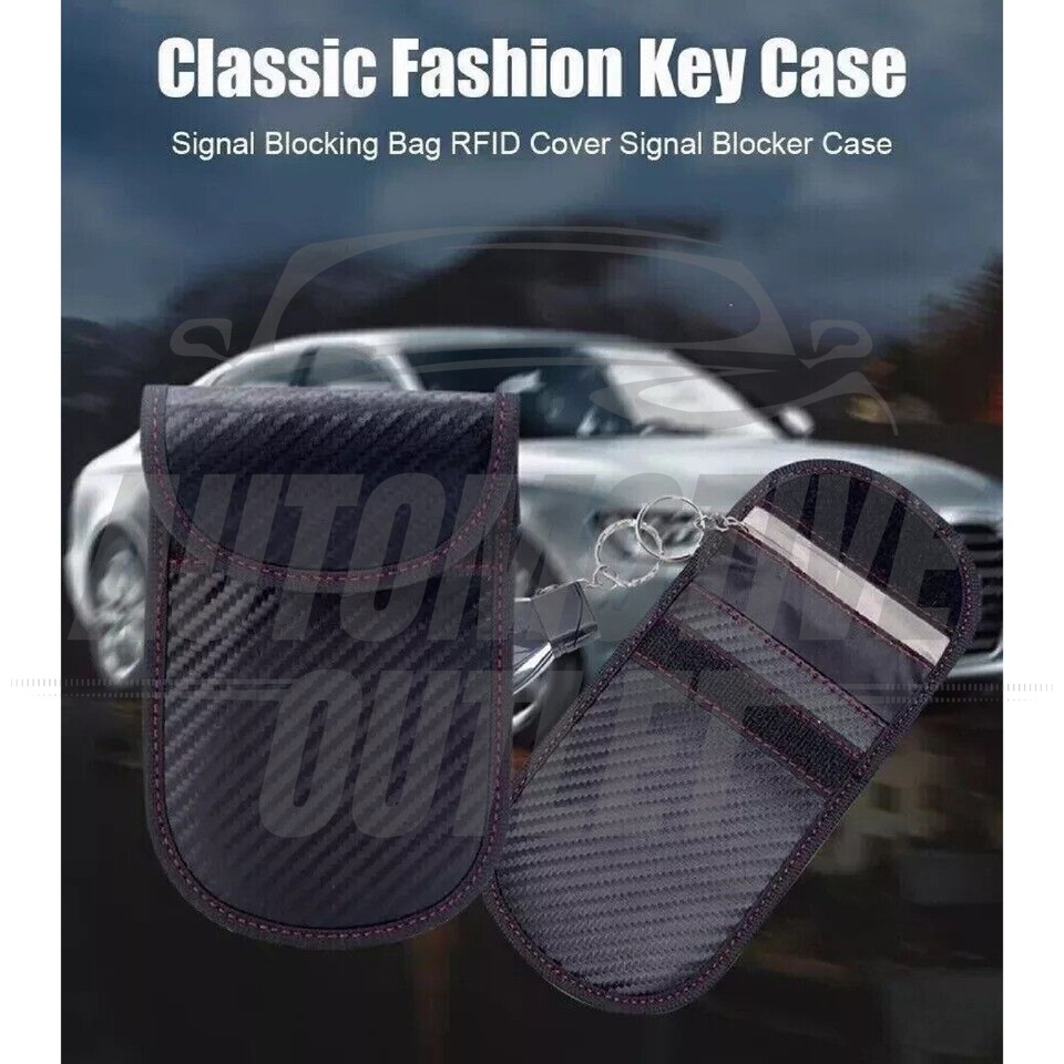 2X CAGE Blocca Segnale Chiave Auto RFID POUCH FARADAY CASE Chiave Senza ...