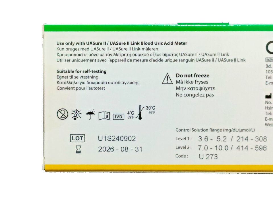 3 Box UASure II Uric Acid Test Strips @25 Strips EXP. 31/08/2026 | eBay