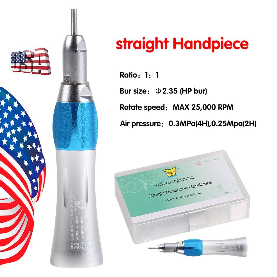 NSK Style Dental Contra Angle Straight Air Motor 2/4H Slow Speed ...