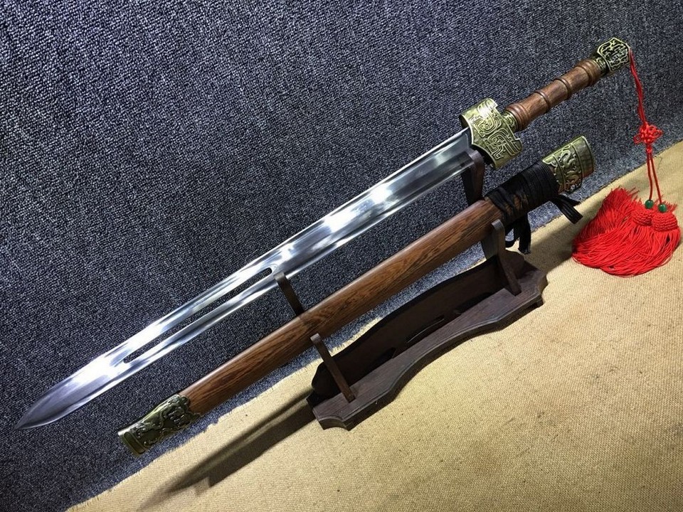 37.4" Sharp Movie Hero Jet Li Chinese Sword Jian + Red Tassel *Sharp ...