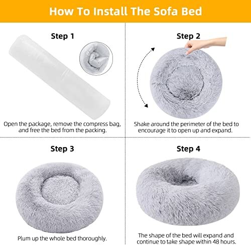 Cat Beds for Indoor Cats, 20 Inch Dog Bed for Small Melium Large Dogs ...