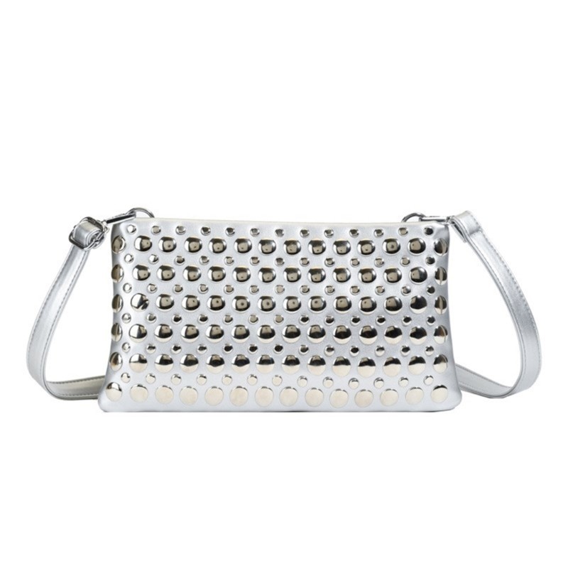 Rivets Shoulder Bag for Women,Crossbody Handbag with Strap,Leather ...