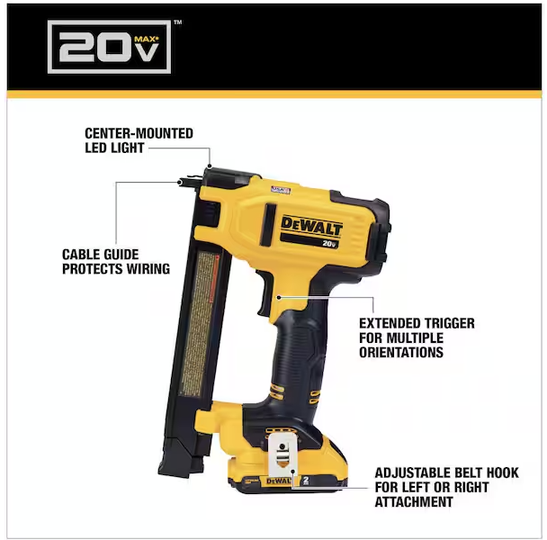 20V MAX Lithium-Ion Cordless Cable Stapler with 2.0Ah Battery, Charger ...