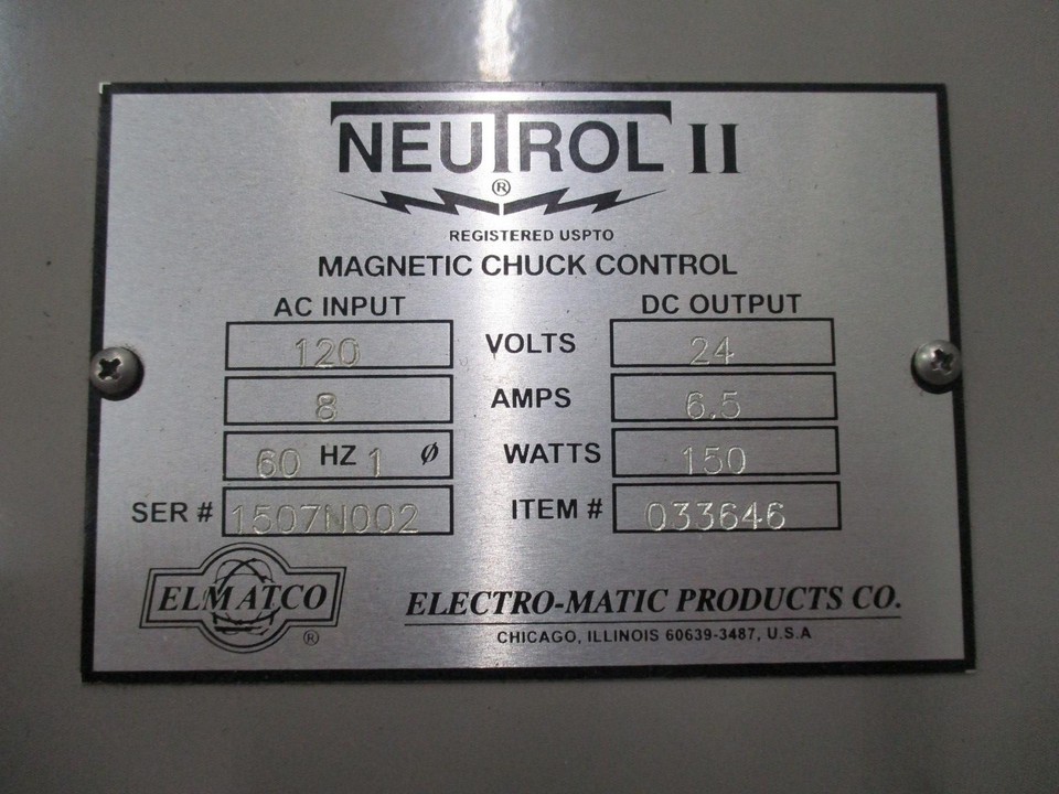 Electro-Matic 033646 Neutrol II Magnetic Chuck Control | eBay