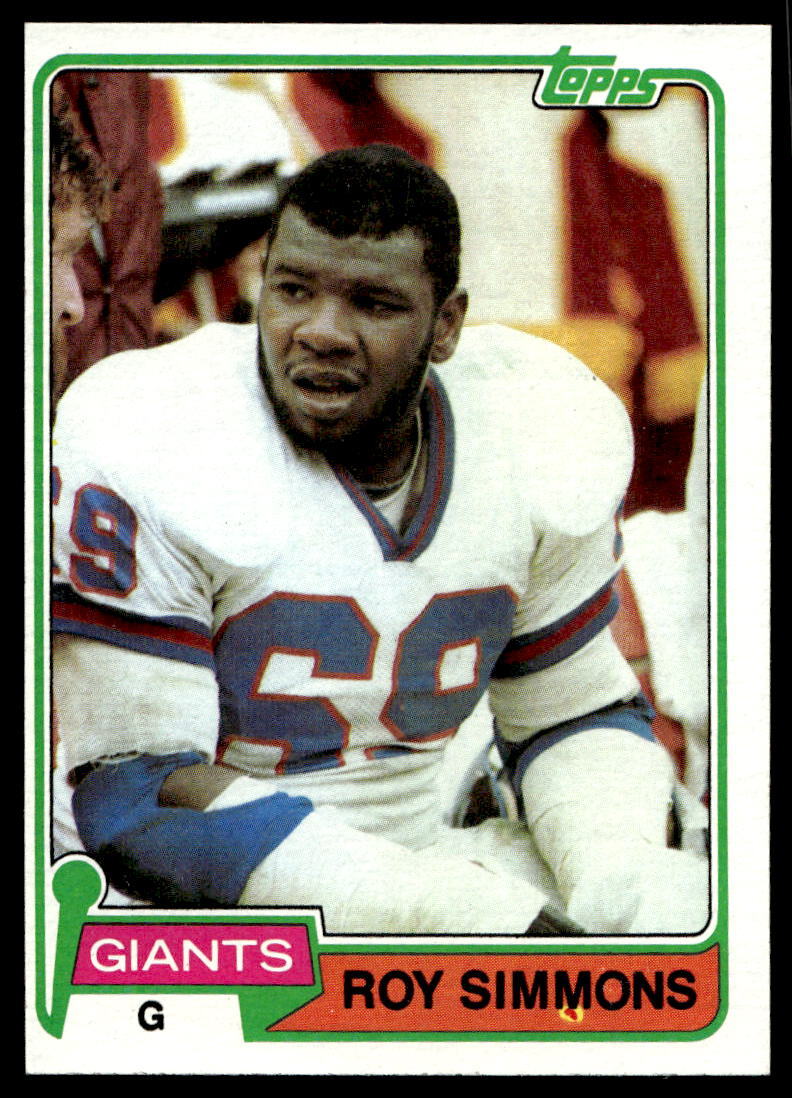 1981 Topps 454 Roy Simmons New York Giants RC Football Card | eBay