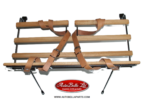 CLASSIC FIAT 500 LUGGAGE RACK FOR BASKET POLISHED CHROME AND WOOD BRAND ...