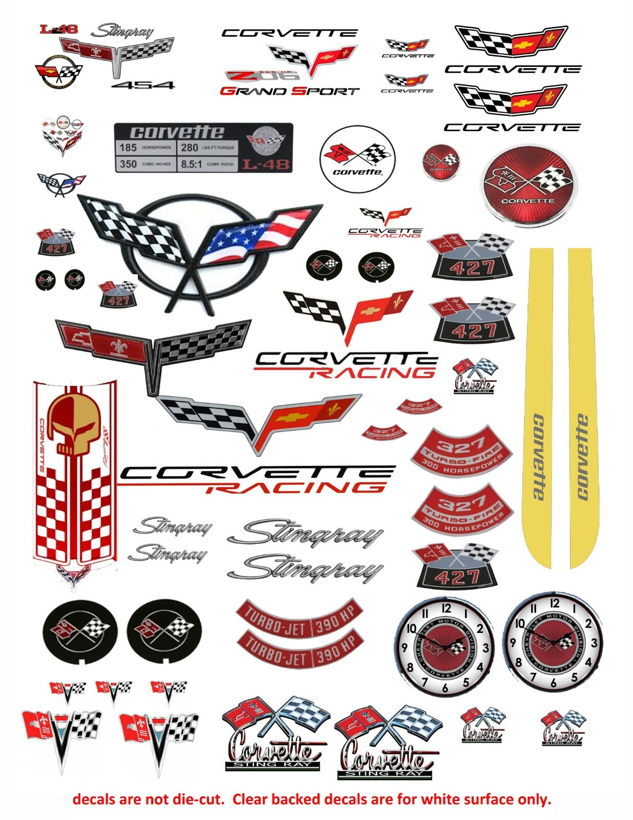 CHEVY CORVETTE DECALS #3 1: 24 1:18 FOR DIE-CAST & MODEL CARS ...