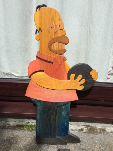 Handmade wooden Homer Simpson | eBay