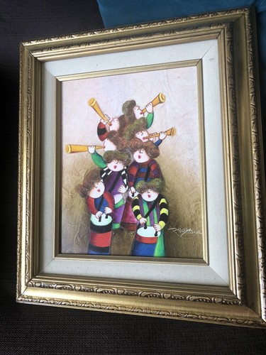 J ROYBAL, Oil / Acrylic Painting Framed Musical Art - Eight Musicians ...