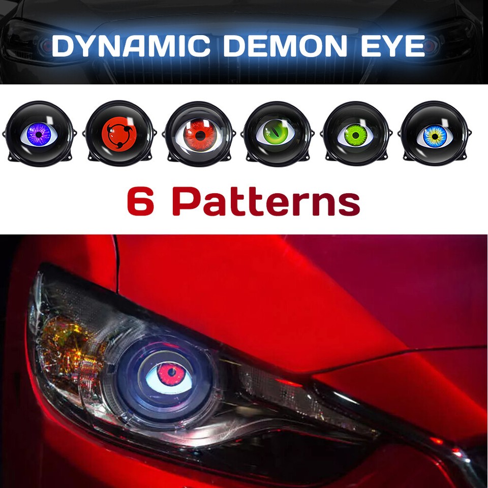 3 Inch RGB LED Dynamic Devil Eyes for Car 16 Color Remote Control Easy ...