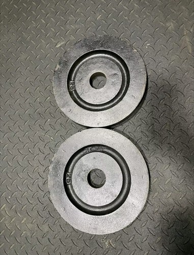 York Barbell 25 LB Vintage Olympic Pair Weight Plates Strongman Some ...